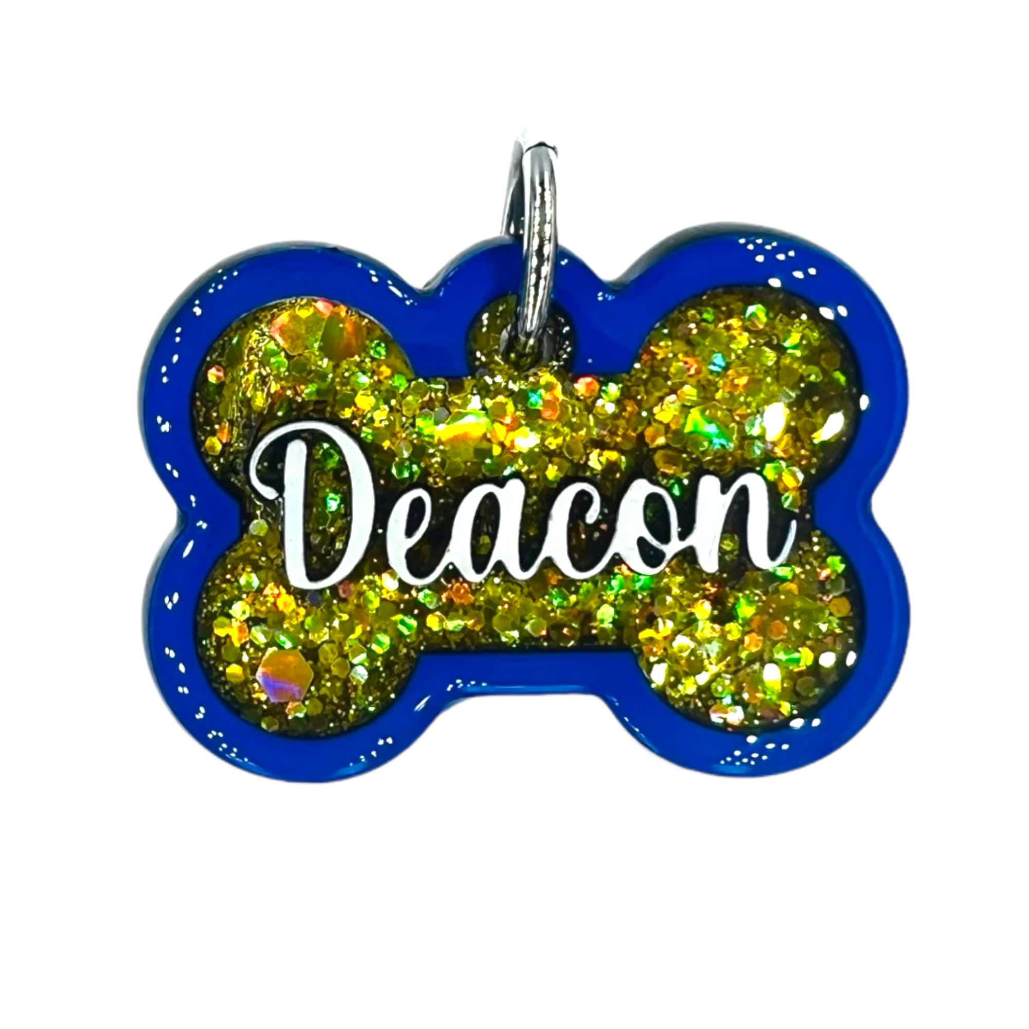 Royal Blue Tag with Gold Lemon Fill – Poppin Pet Tags