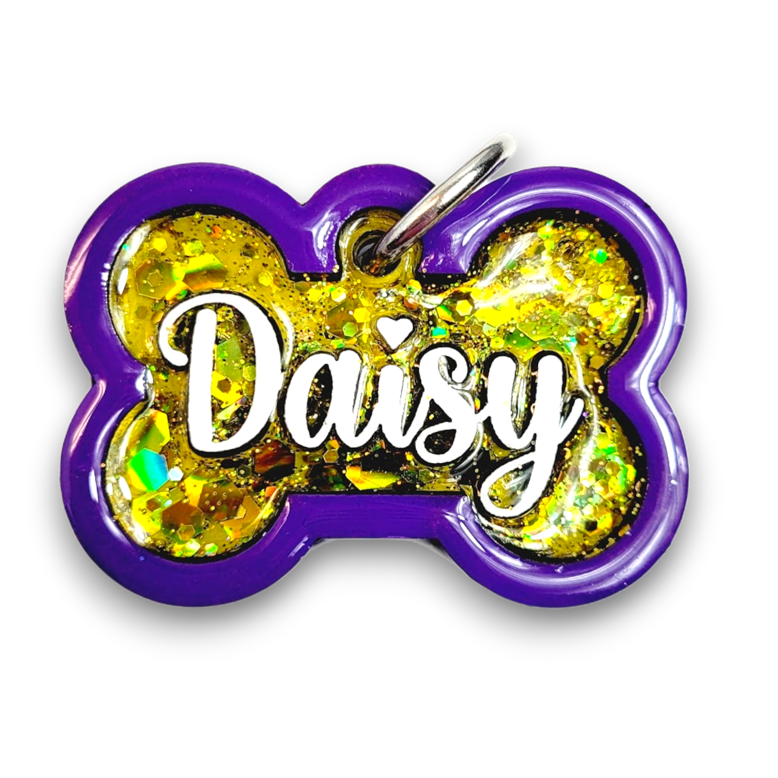 Purple Tag with Gold Lemon Fill – Poppin Pet Tags