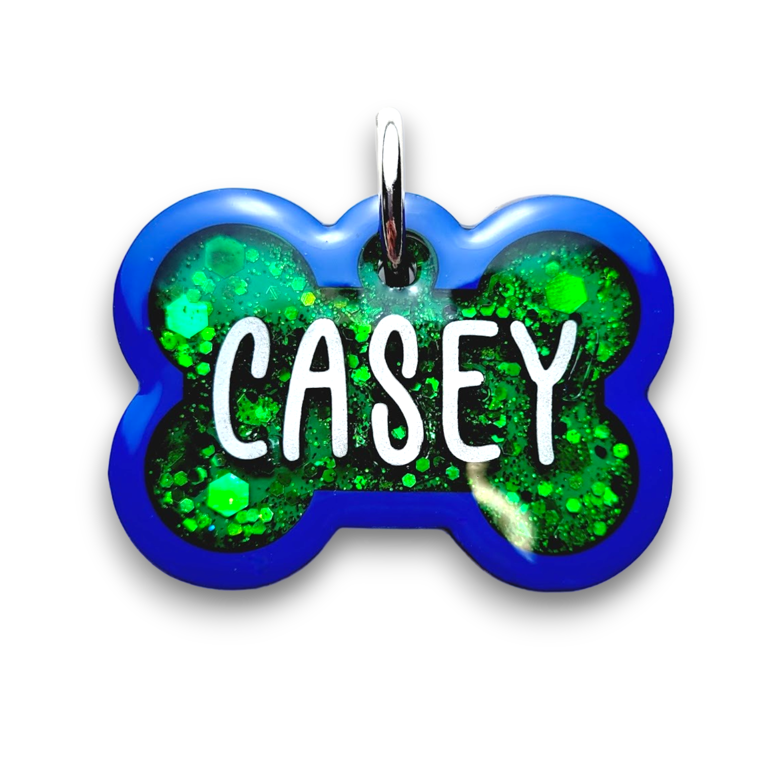 Royal Blue Tag with Emerald Fill – Poppin Pet Tags