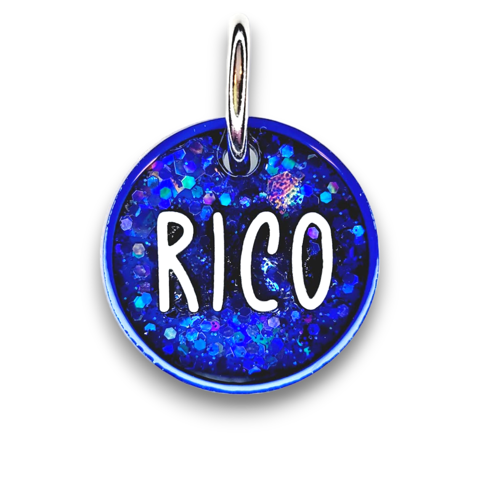 Royal Blue Tag with Royal Blue Fill – Poppin Pet Tags