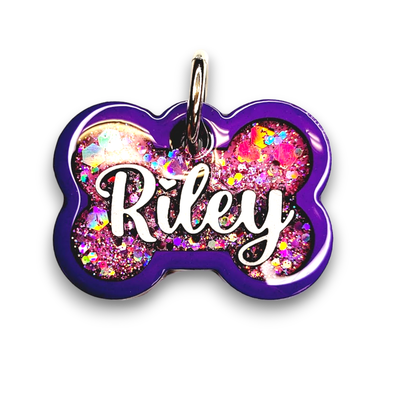 Purple Tag with Bubblegum Fill – Poppin Pet Tags