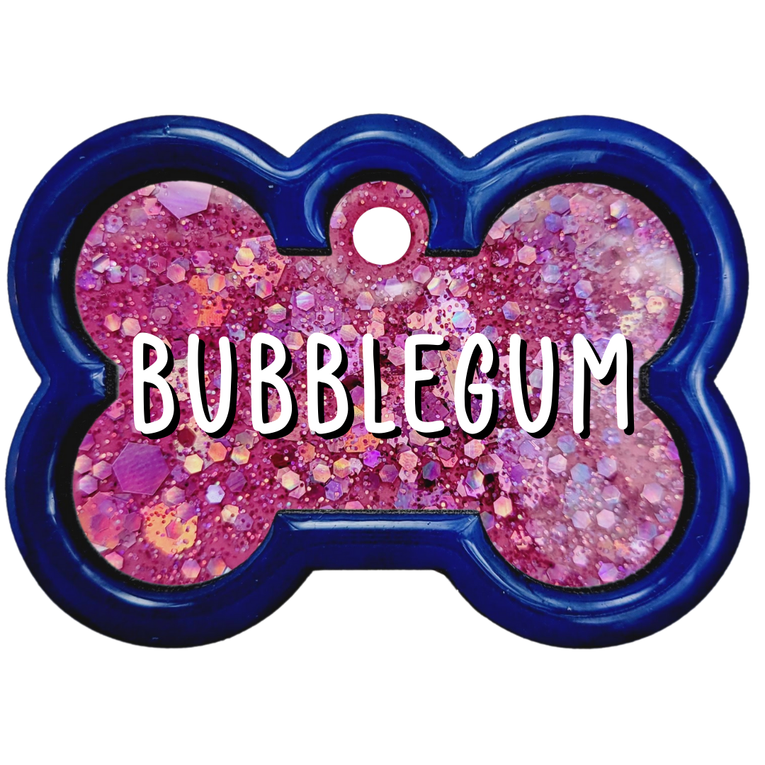 Royal Blue Tag with Bubblegum Fill – Poppin Pet Tags