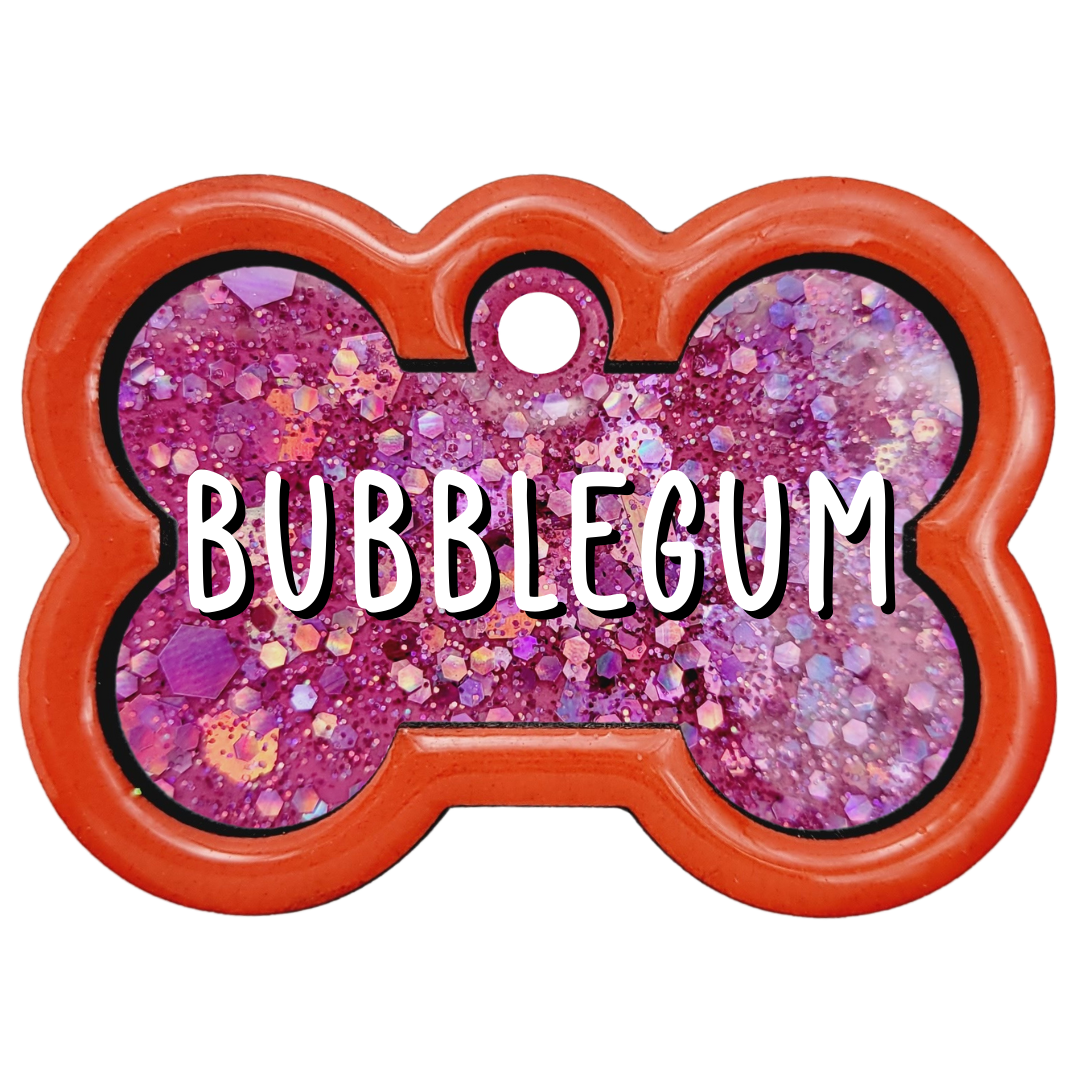 Orange Tag with Bubblegum Fill – Poppin Pet Tags