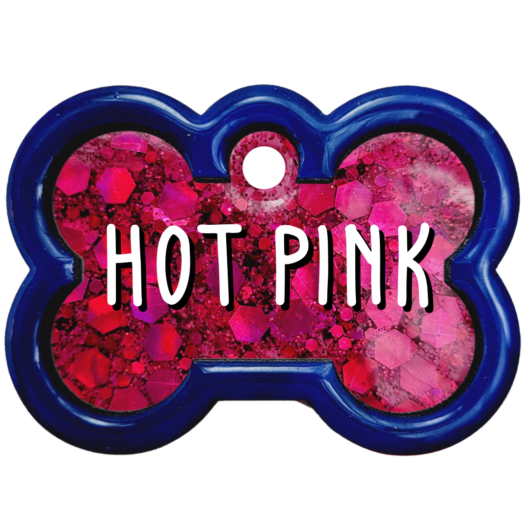 Royal Blue Tag with Hot Pink Fill – Poppin Pet Tags