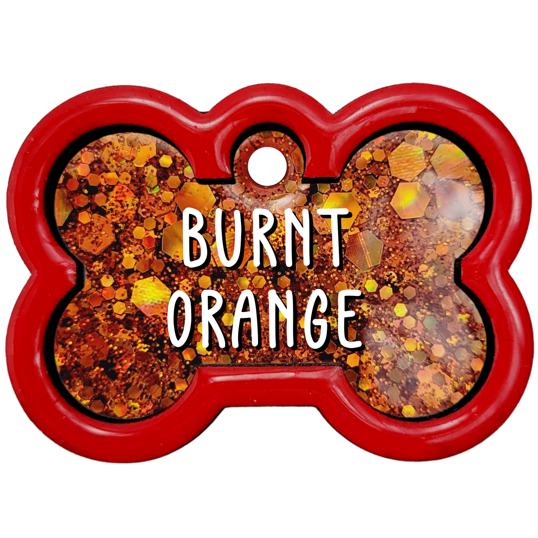 Red Tag with Burnt Orange Fill – Poppin Pet Tags