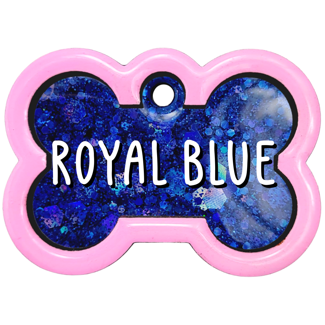 Light Pink Tag with Royal Blue Fill – Poppin Pet Tags