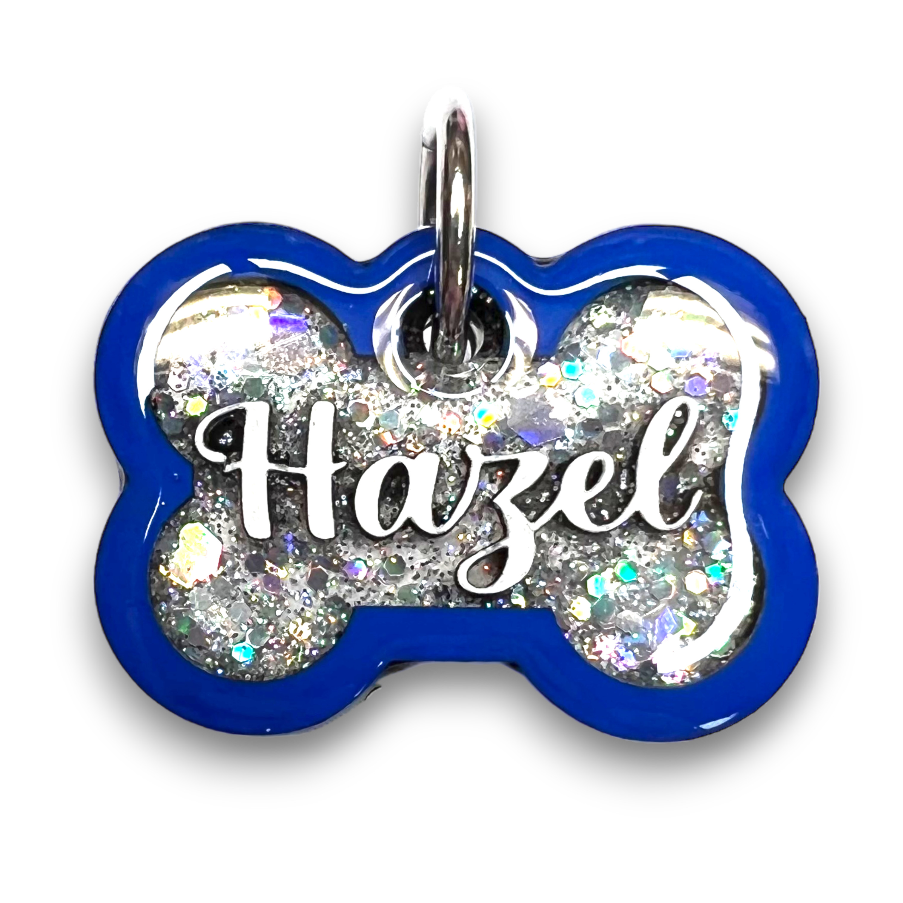 Royal Blue Tag with Diamond Fill – Poppin Pet Tags