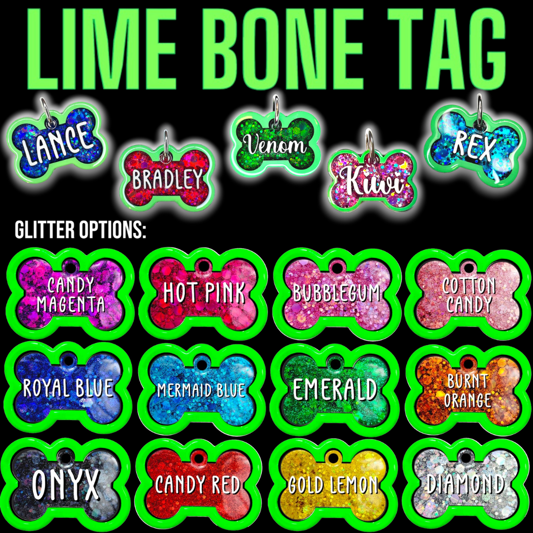 Lime Bone Tag – Poppin Pet Tags