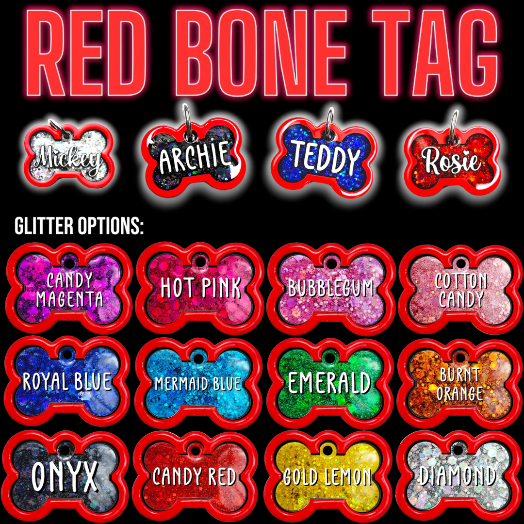 Red Bone Tag – Poppin Pet Tags